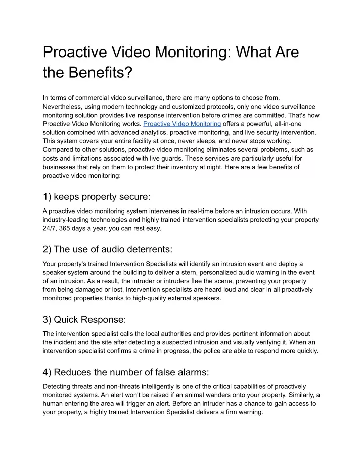 PPT - Proactive Video Monitoring: What Are the Benefits? PowerPoint ... PPT - Proactive Video Monitoring: What Are the Benefits? PowerPoint ...