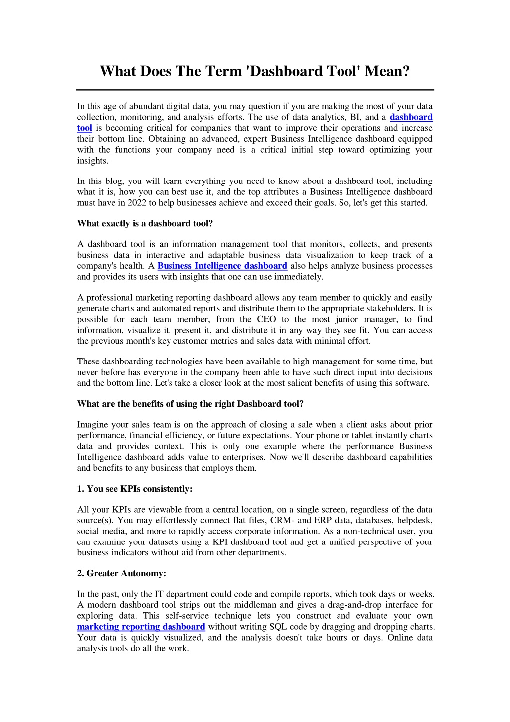 PPT - What Does The Term 'Dashboard Tool' Mean PowerPoint Presentation ...