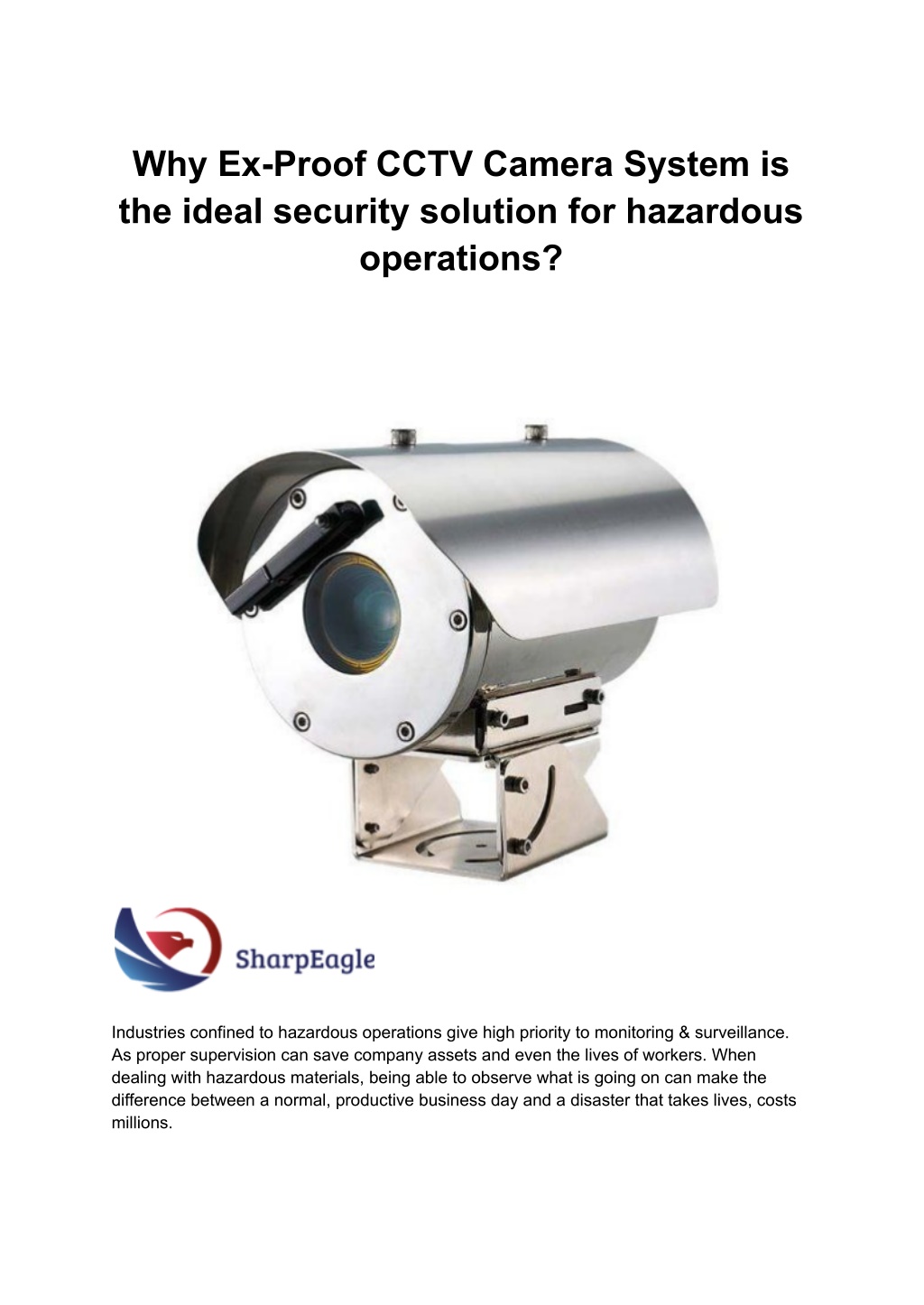 PPT - Why Ex-Proof CCTV Camera System is the ideal security solution ...