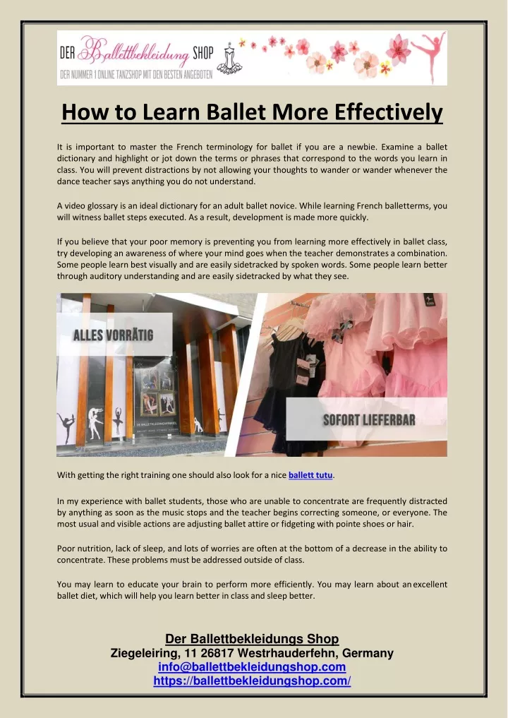 PPT - How to Learn Ballet More Effectively PowerPoint Presentation ...