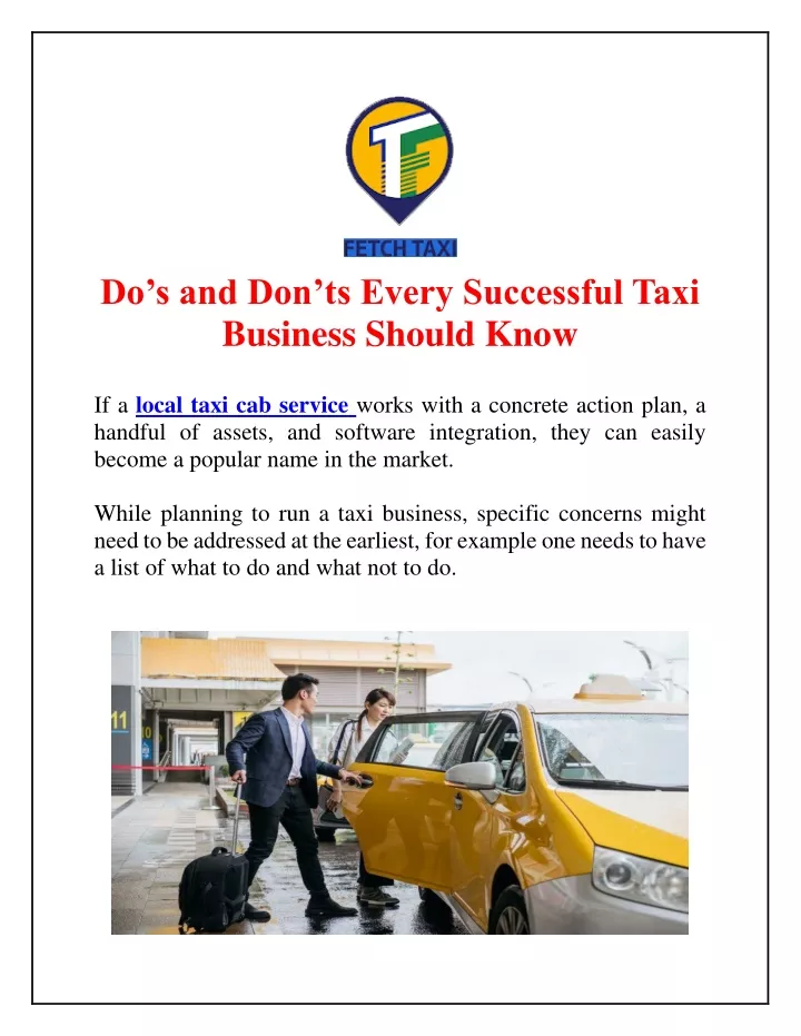 PPT - Do’s and Don’ts Every Successful Taxi Business Should Know ... PPT - Do’s and Don’ts Every Successful Taxi Business Should Know ...