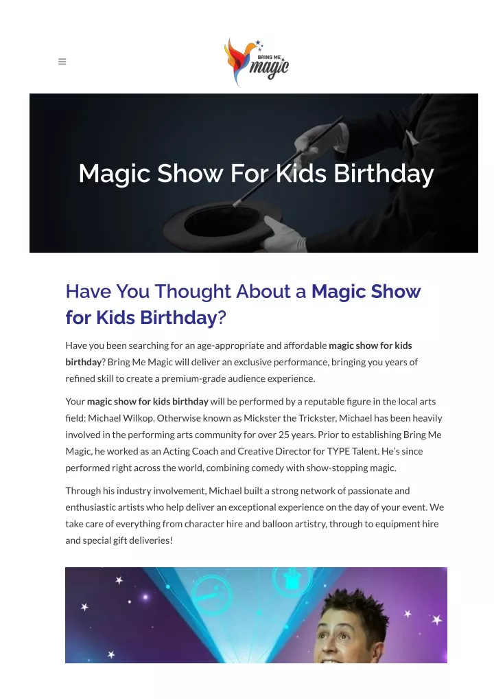 PPT - Magic Show For Kids Birthday PowerPoint Presentation, free ...