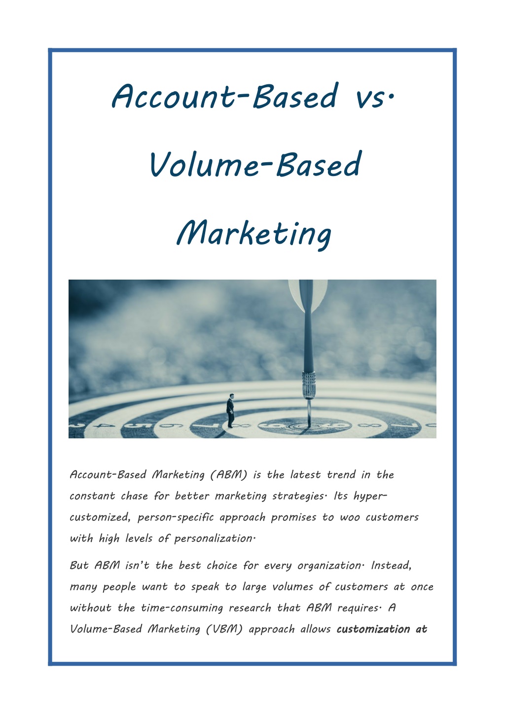 PPT - Account-Based vs. Volume-Based Marketing PowerPoint Presentation ...