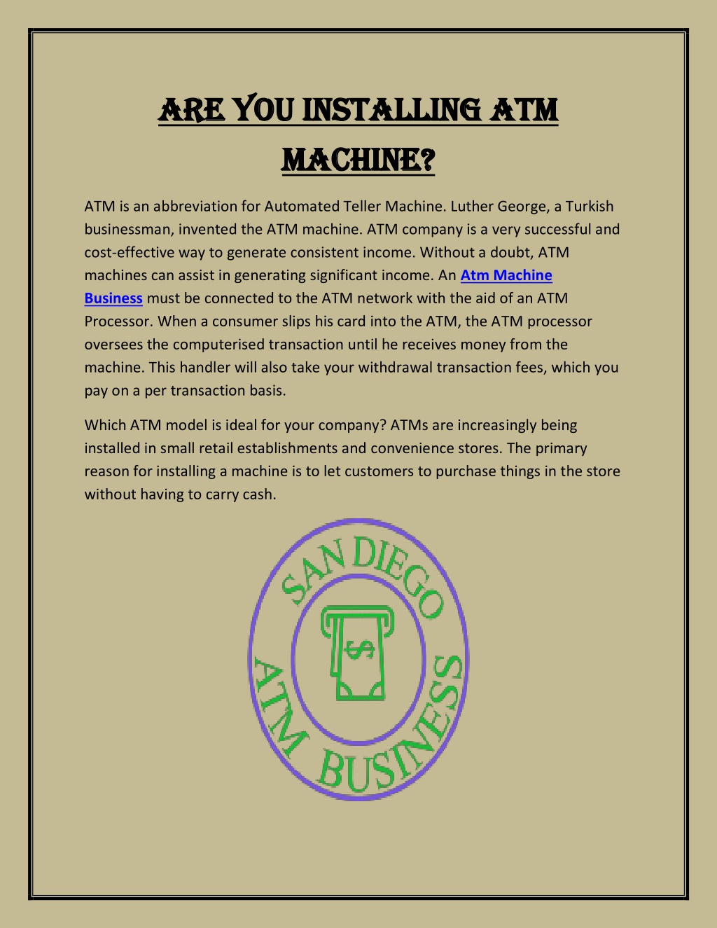 PPT - Are You Installing ATM Machine (1) PowerPoint Presentation, free ...