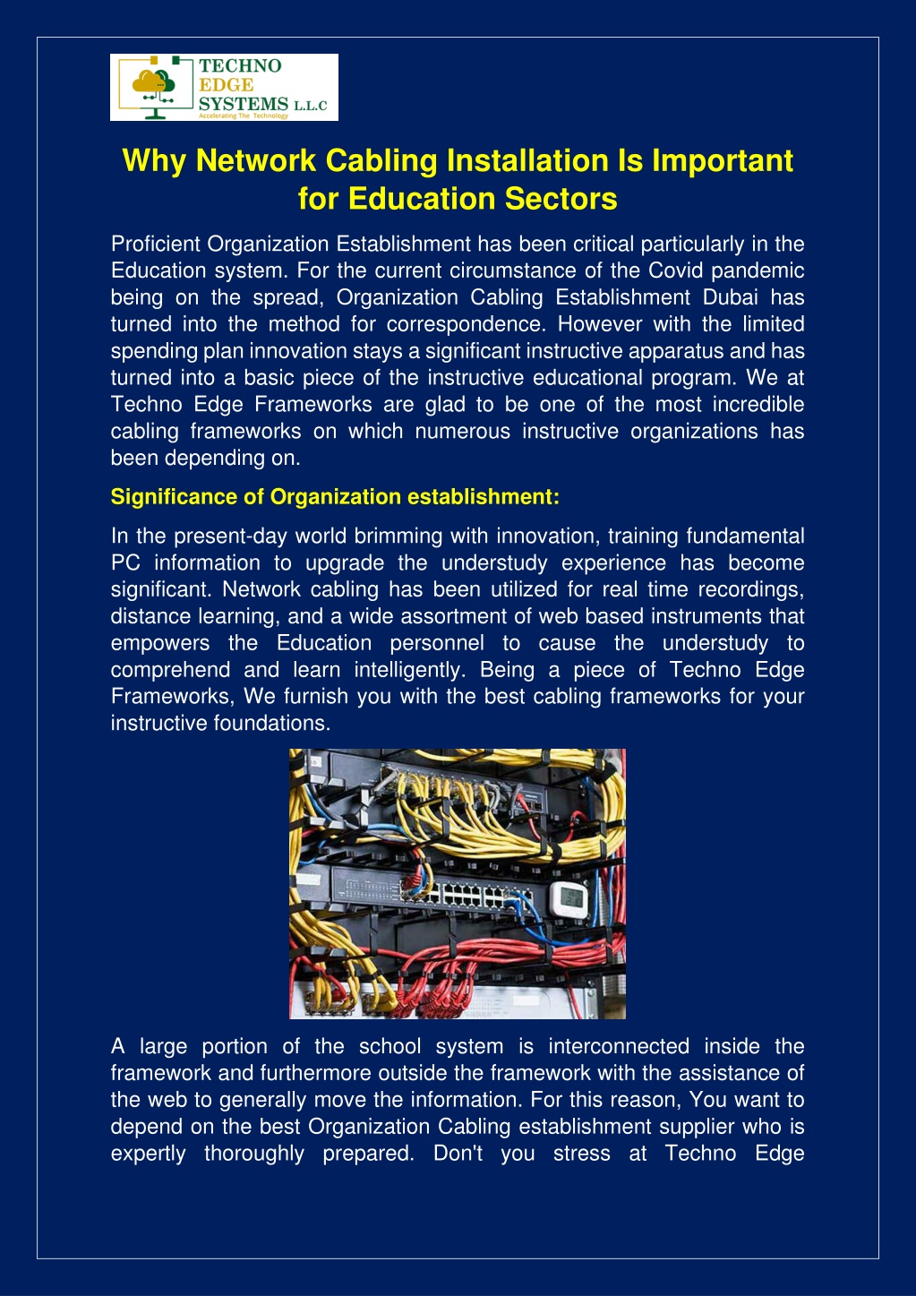 PPT - Why Network Cabling Installation Is Important for Education ...