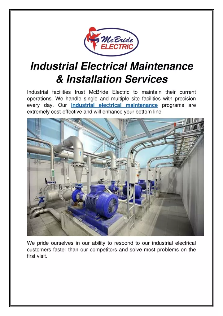 PPT - Industrial Electrical Maintenance PowerPoint Presentation, free ...