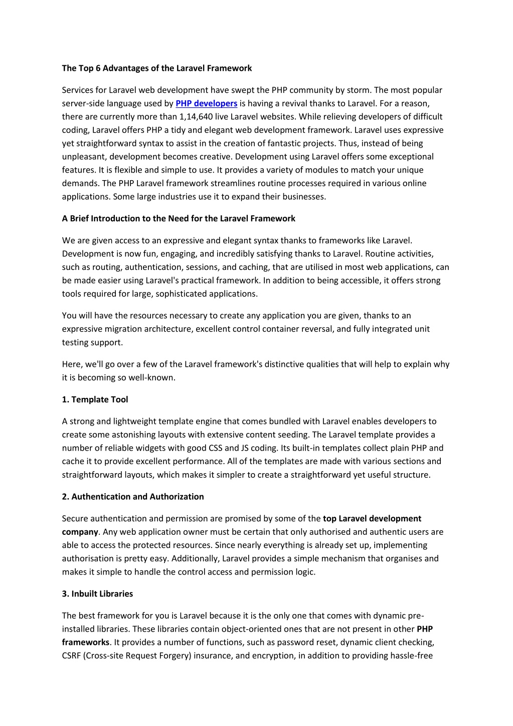 PPT - The Top 6 Advantages of the Laravel Framework PowerPoint Presentation - ID:11642196