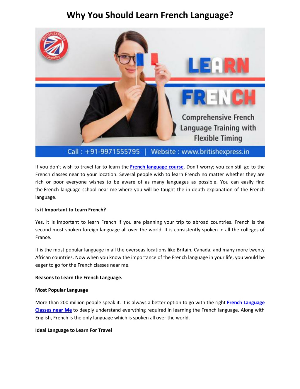 PPT - Why you should learn French language PowerPoint Presentation ...