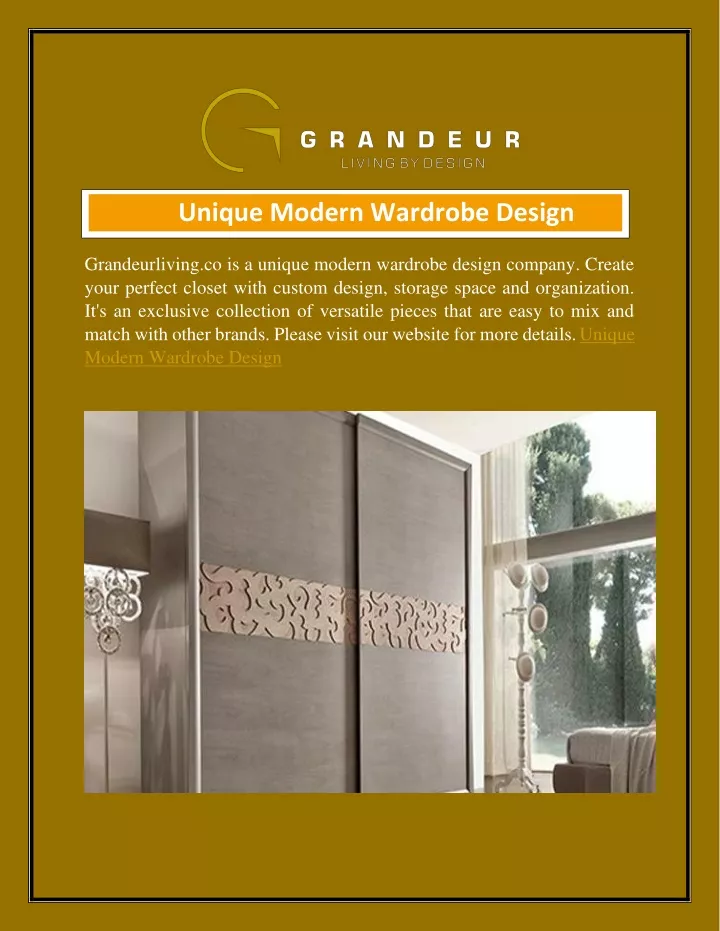 PPT - Unique Modern Wardrobe Design Grandeurliving.co PowerPoint ...