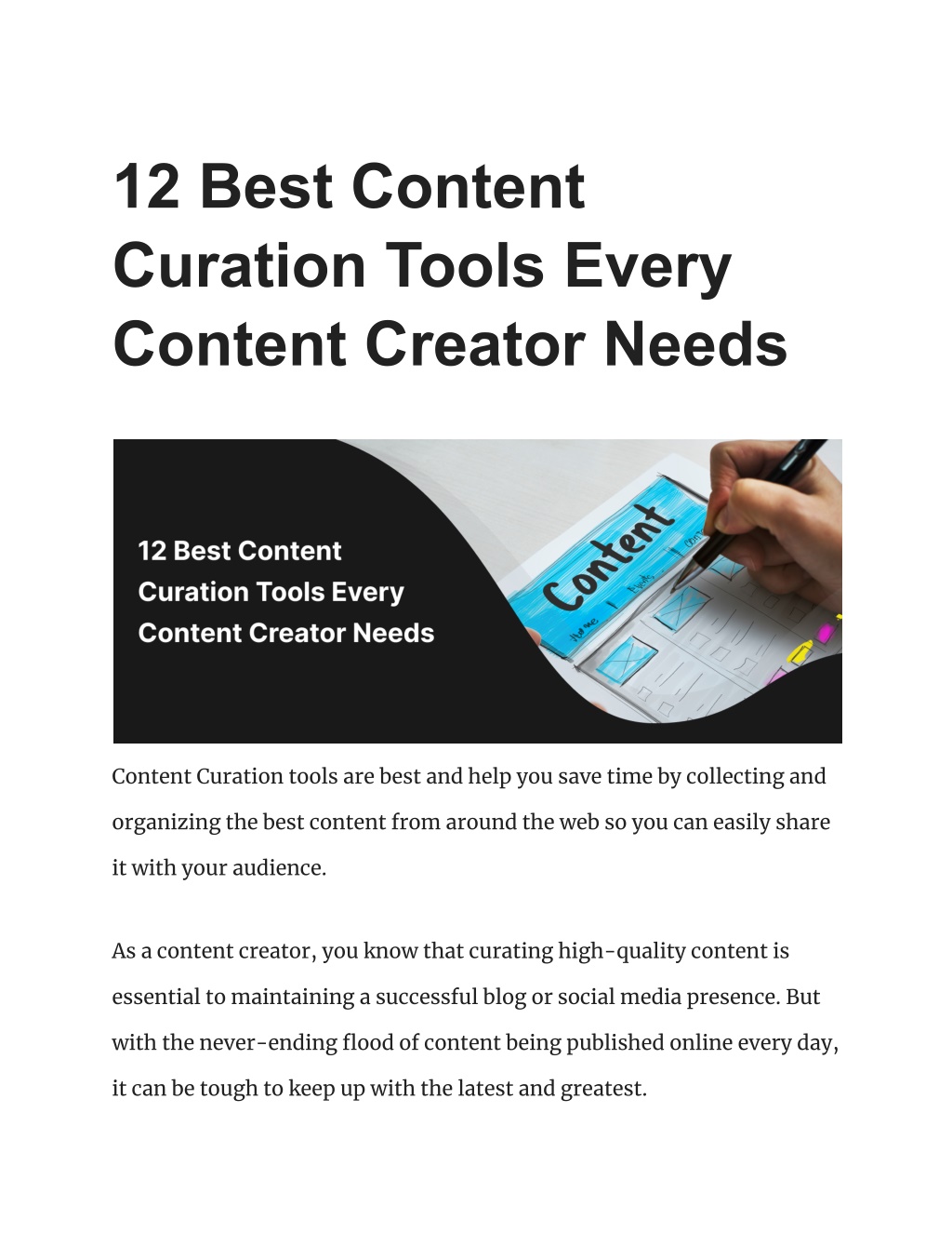 PPT - 12 Best Content Curation Tools Every Content Creator Needs ...