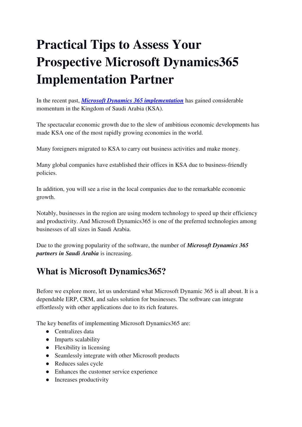 PPT - Practical Tips to Assess Your Prospective Microsoft Dynamics365 ...