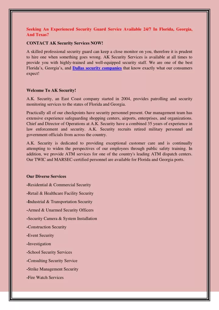 PPT - Seeking An Experienced Security Guard Service Available 247 In ...