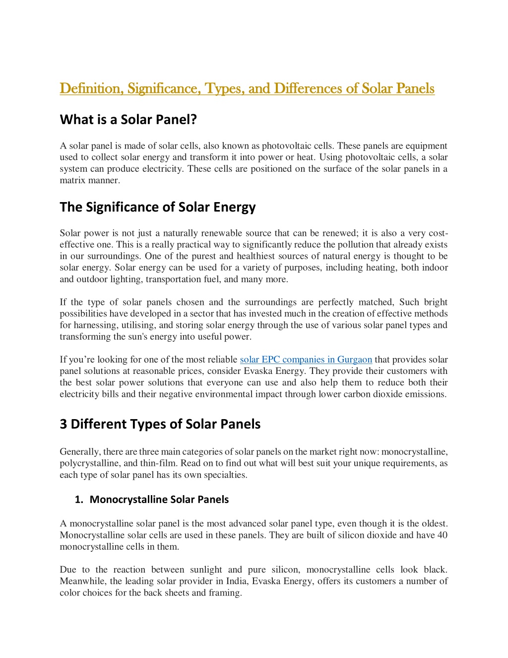 PPT - Definition, Significance, Types, and Differences of Solar Panels ...