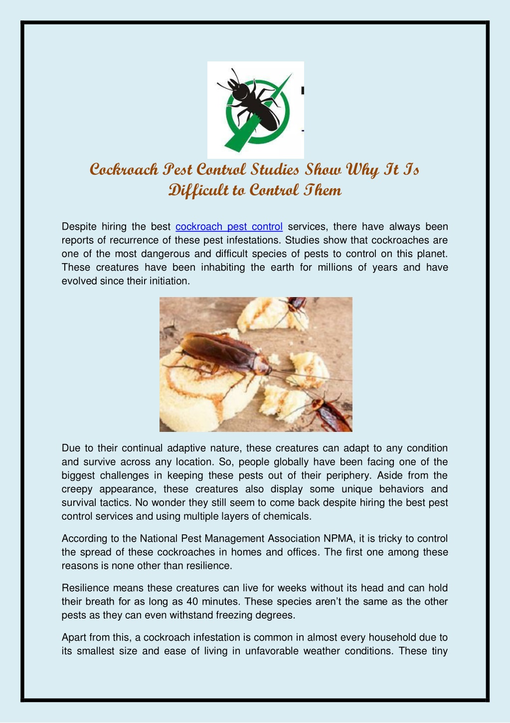 PPT - cockroach pest control PowerPoint Presentation, free download ...