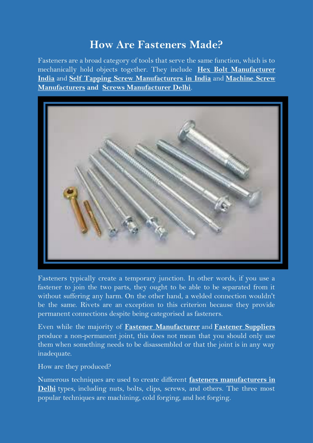 PPT - How Are Fasteners Made PowerPoint Presentation, free download ...
