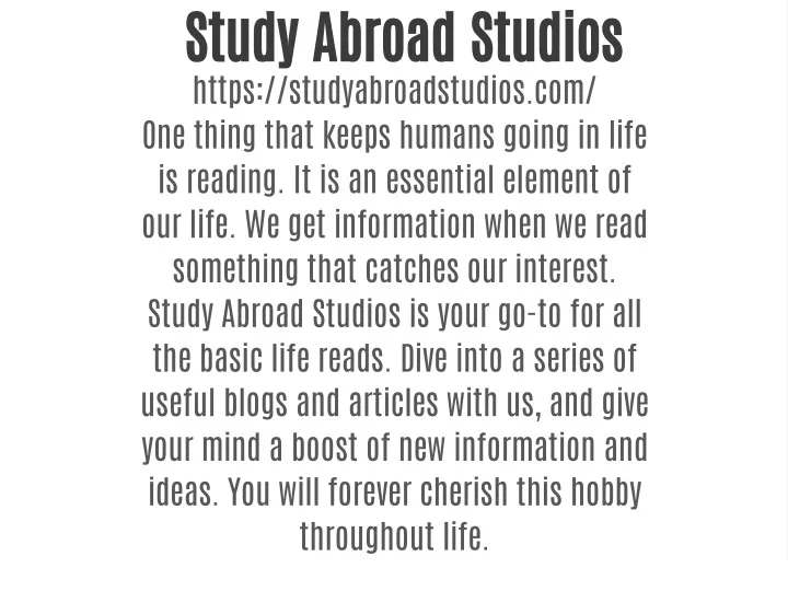 PPT - studiosstudyabroad PowerPoint Presentation, free download - ID:11650938