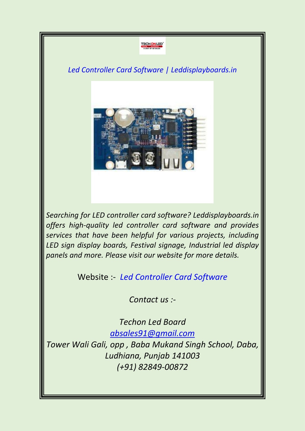PPT - Led Controller Card Software Leddisplayboards.in PowerPoint ...