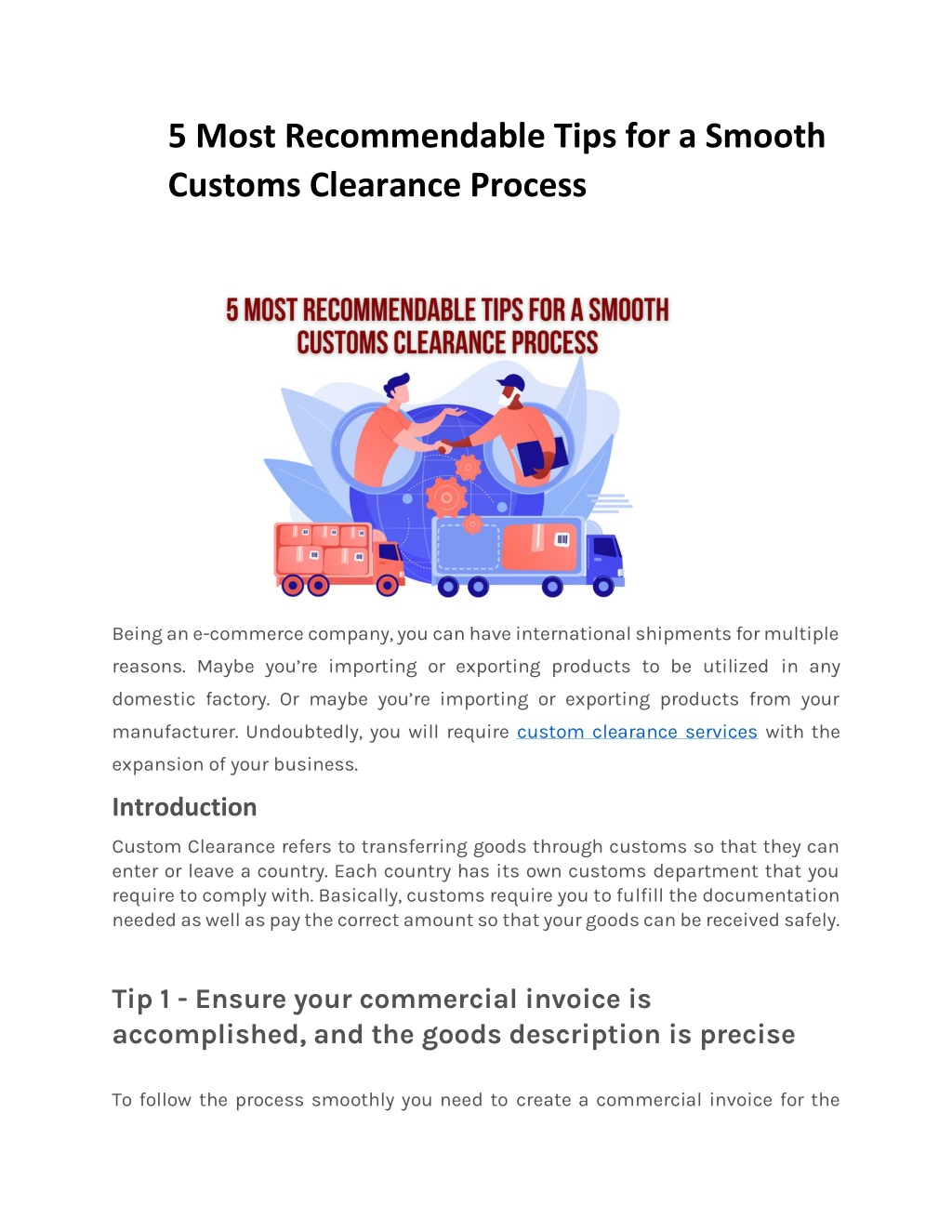 PPT - 5 Most Recommendable Tips for a Smooth Customs Clearance Process ...