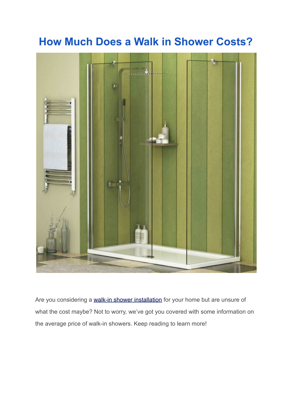 PPT - How Much Does a Walk in Shower Costs PowerPoint Presentation ...