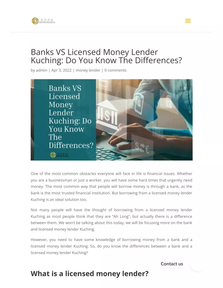 PPT - Banks VS Licensed Money Lender Kuching_Know The Differences ...