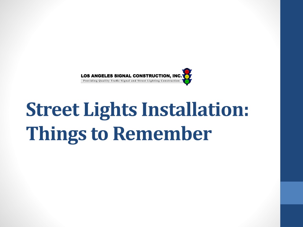 PPT - Street Lights Installation Things to Remember PowerPoint ...