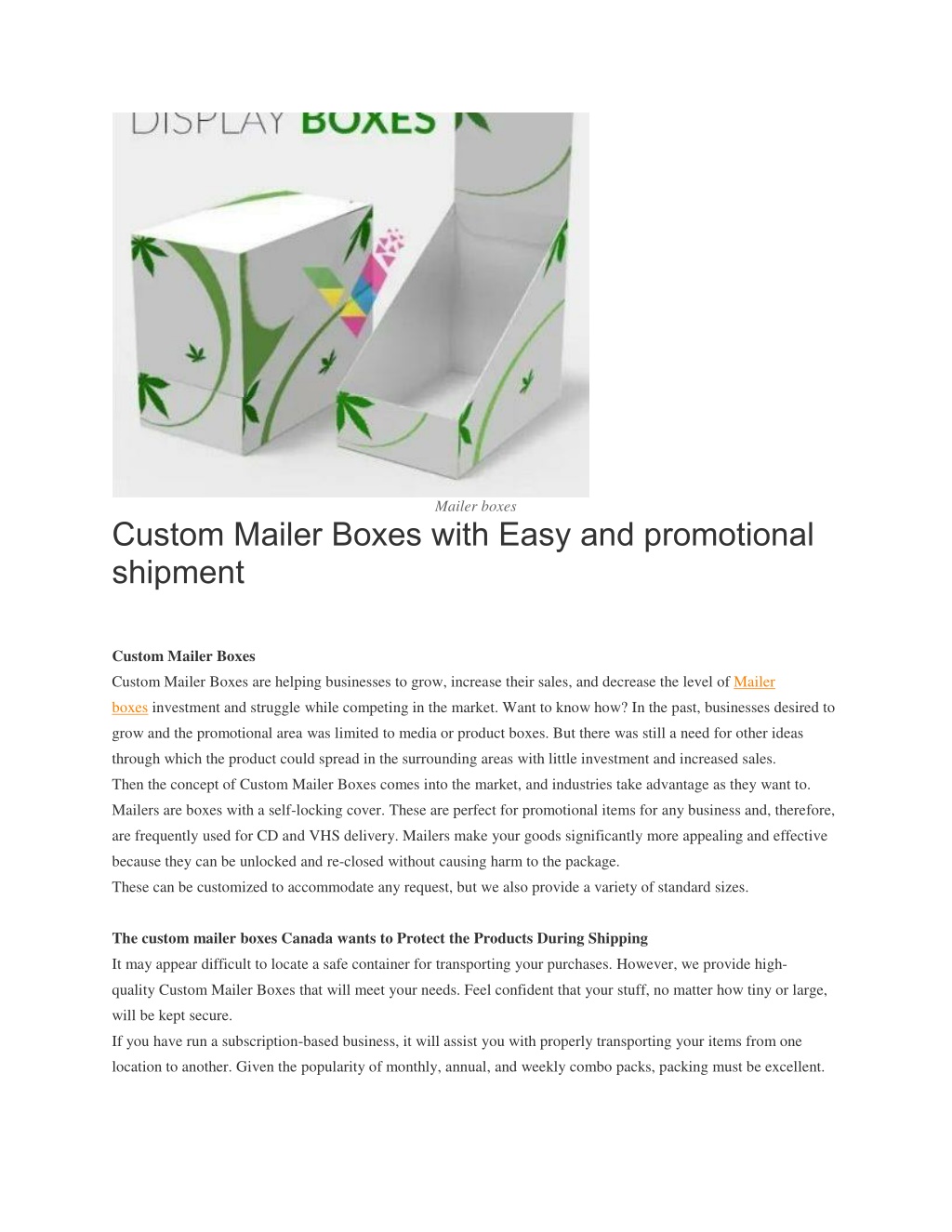 PPT - Mailer boxes PowerPoint Presentation, free download - ID:11655366