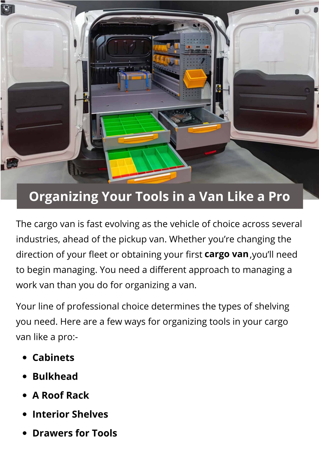 PPT - Organizing Your Tools in a Van Like a Pro PowerPoint Presentation ...