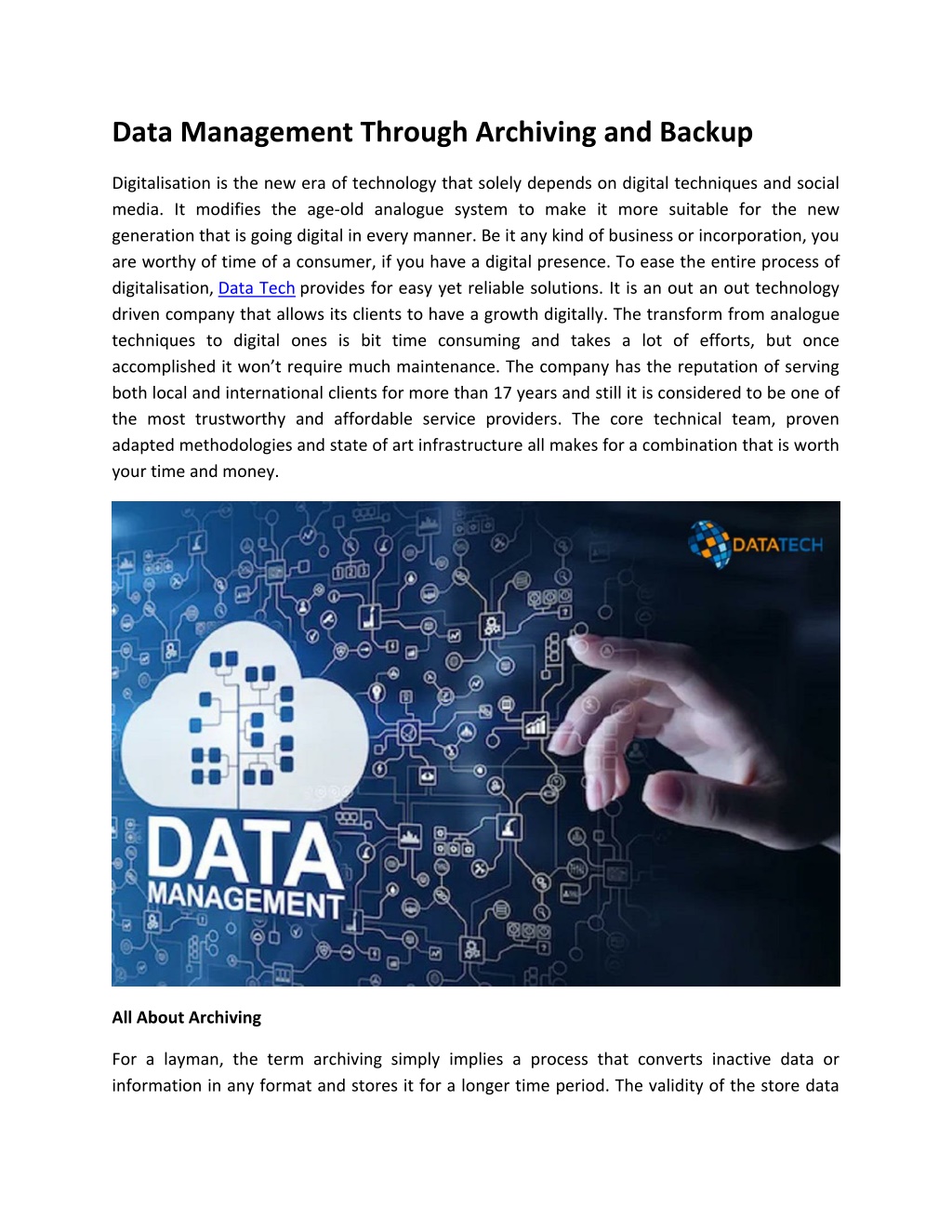 PPT - Data Management Through Archiving and Backup PowerPoint ...