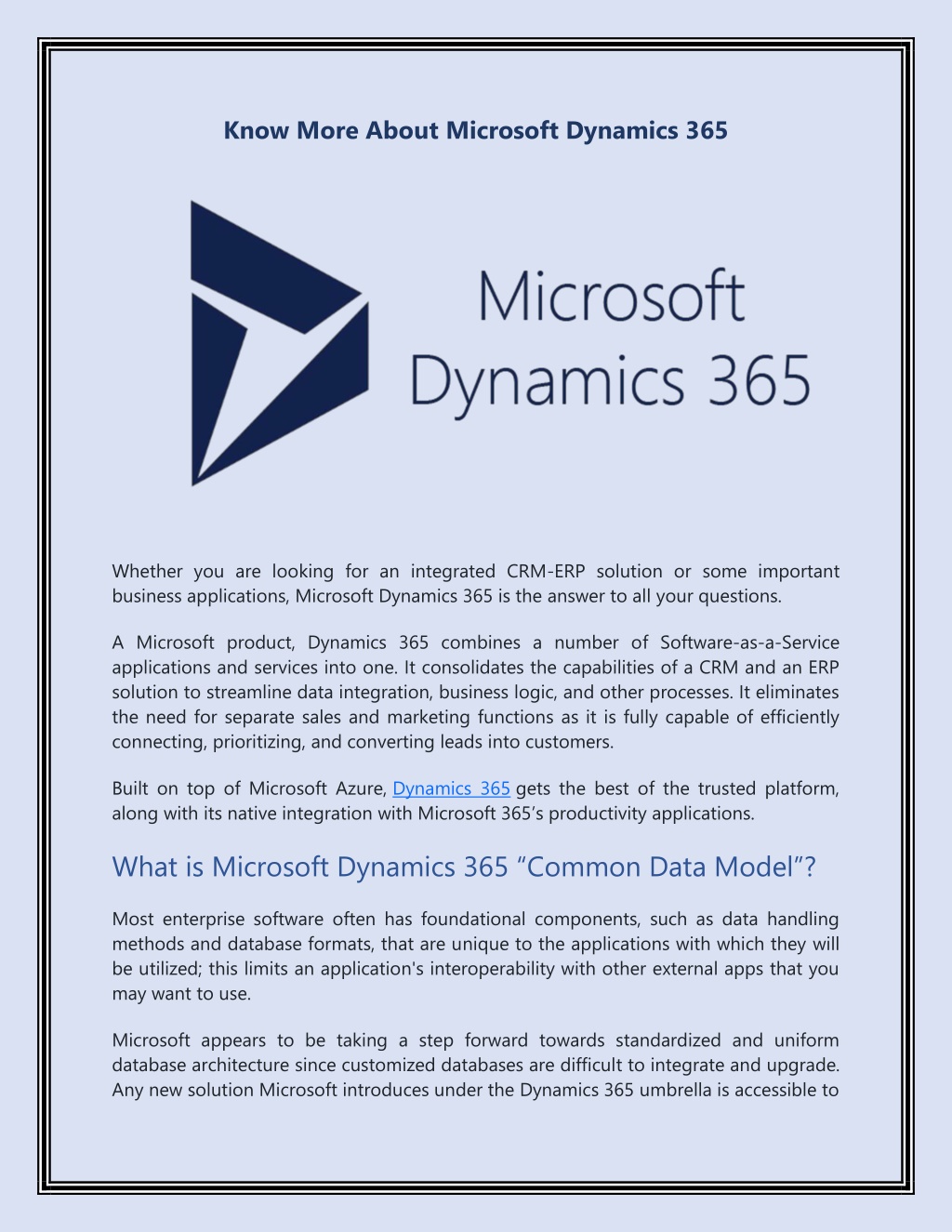 PPT - Know More About Microsoft Dynamics 365 PowerPoint Presentation, free download - ID:11658861