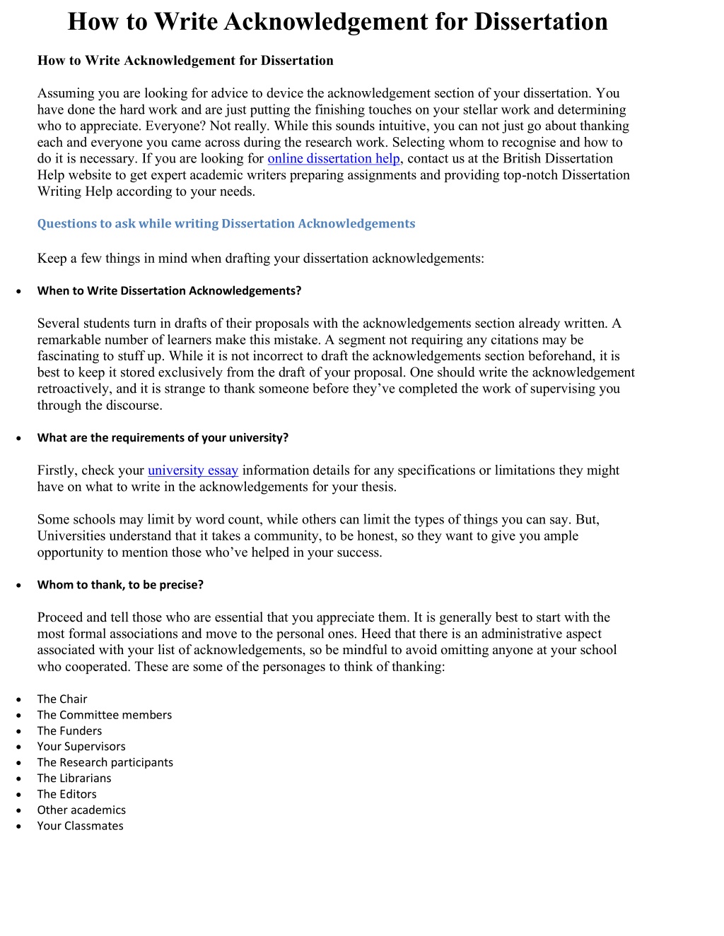 PPT - How to Write Acknowledgement for Dissertation PowerPoint ...