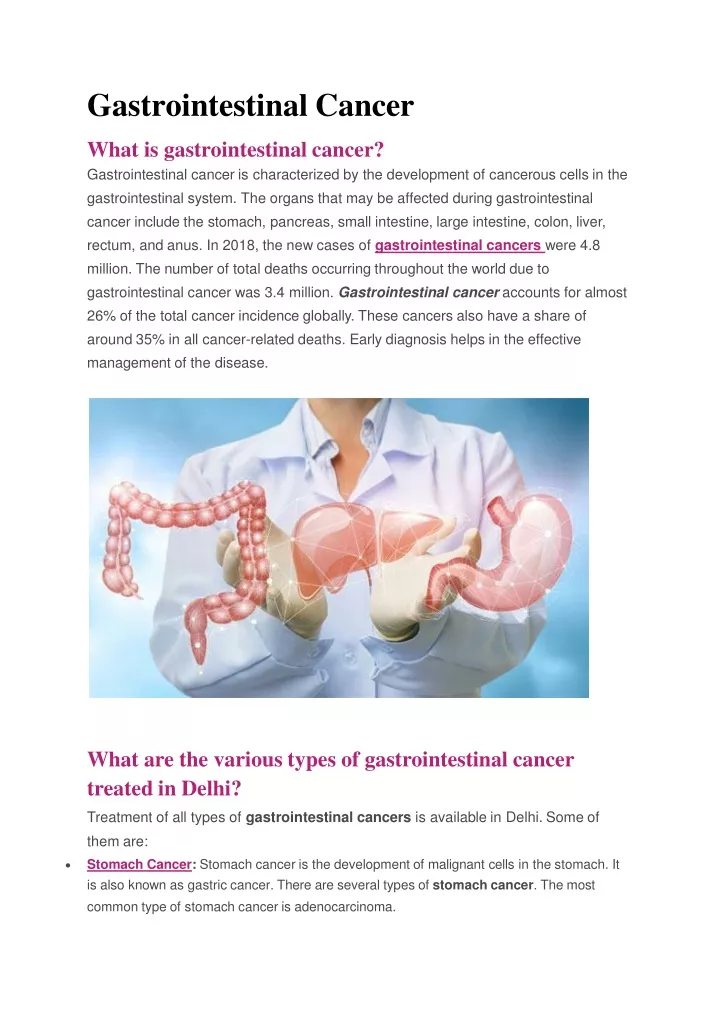 Ppt Gastrointestinal Cancer Surgery In Delhi By The Surgeon Dr