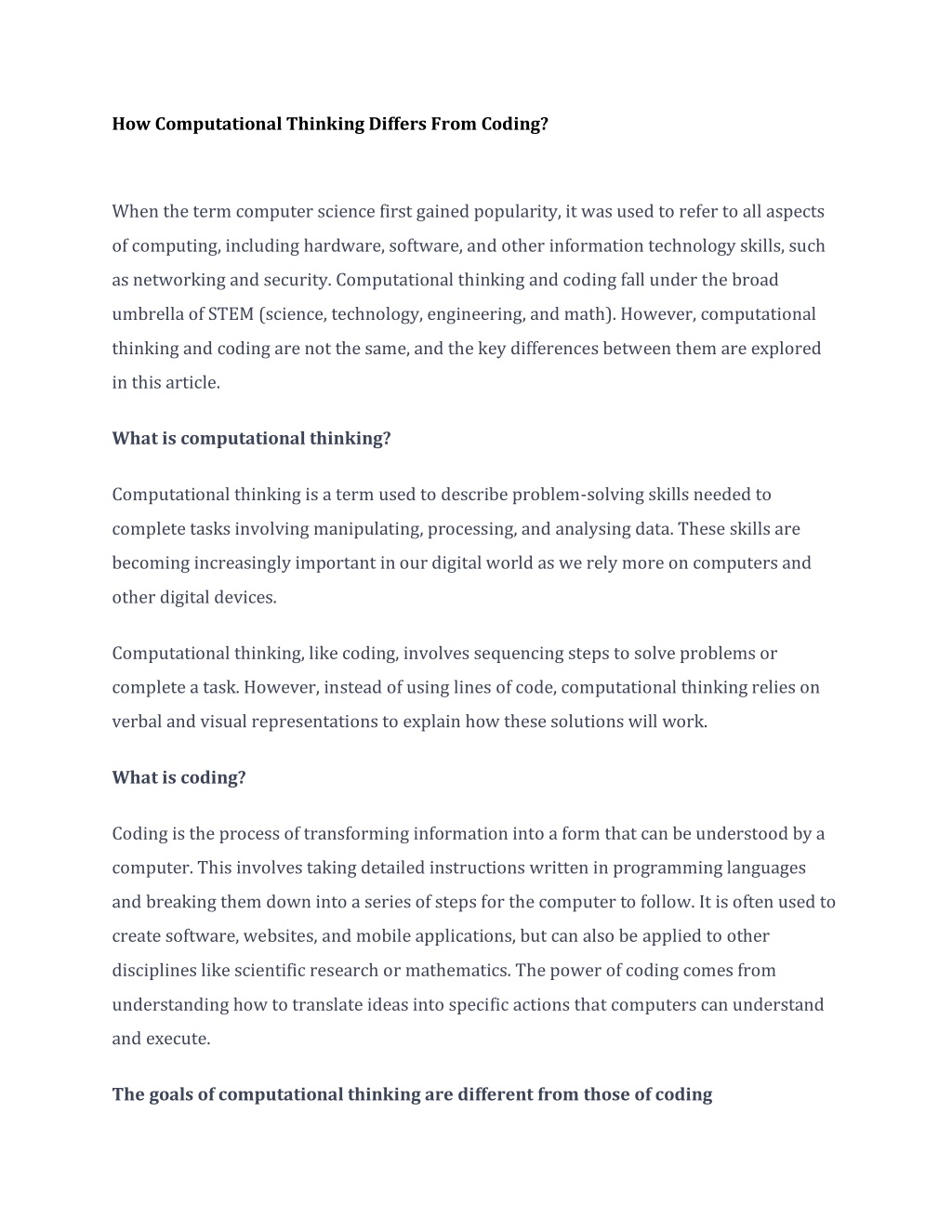 PPT - How Computational Thinking Differs From Coding PowerPoint Presentation - ID:11660483