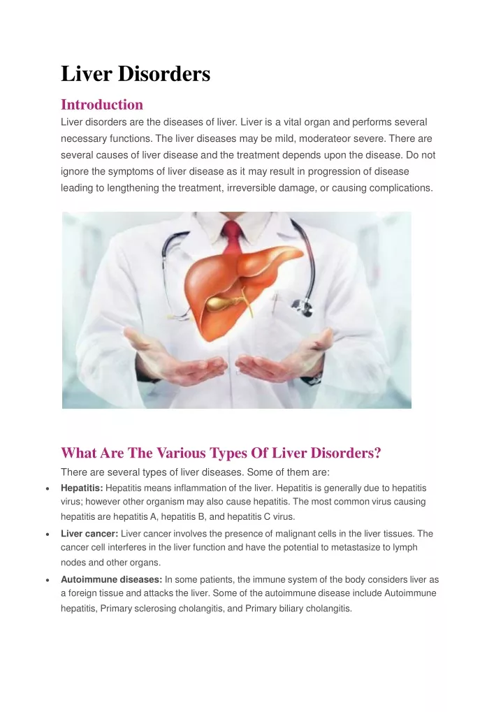 PPT - Liver Disorder Treatments Available In Delhi By the Dr. Neeraj ...