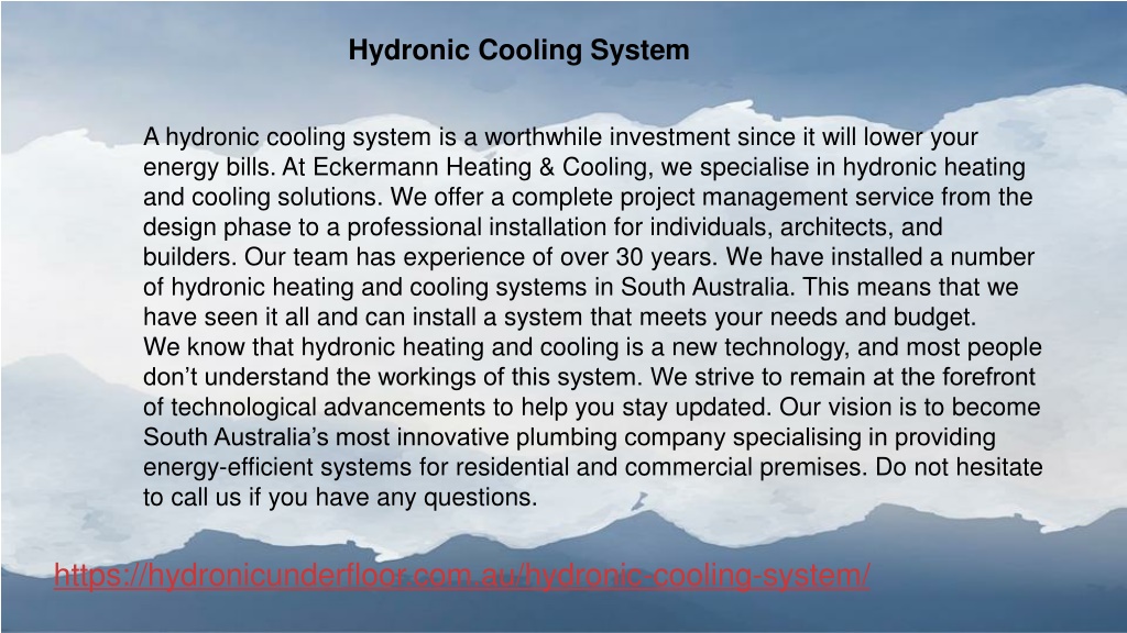 PPT - Hydronic Cooling System PowerPoint Presentation, free download - ID:11661055