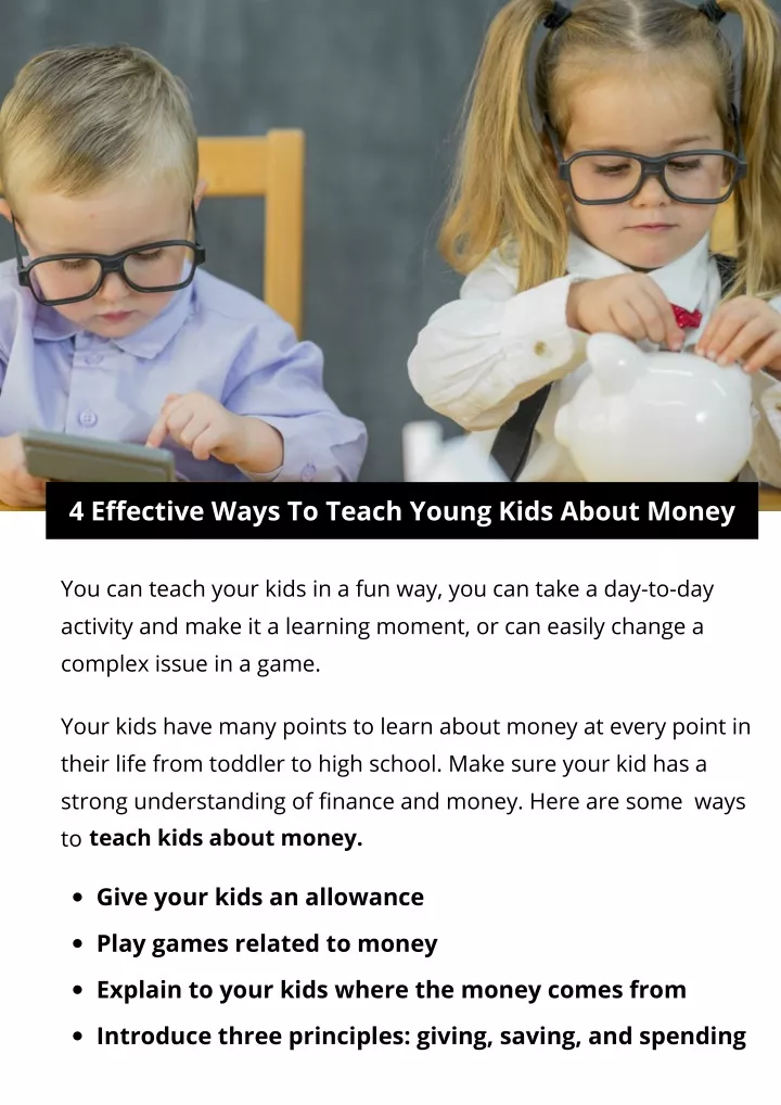 PPT - 4 Effective Ways To Teach Young Kids About Money PowerPoint ... PPT - 4 Effective Ways To Teach Young Kids About Money PowerPoint ...
