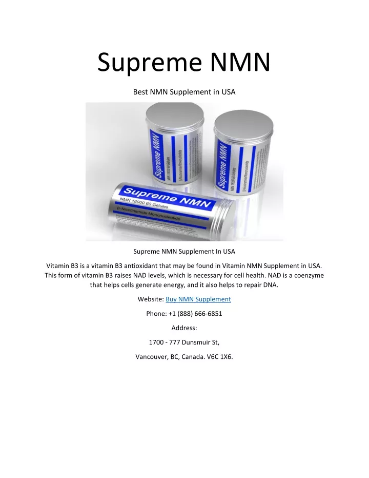 PPT - Supreme NMN PowerPoint Presentation, free download - ID:11663137