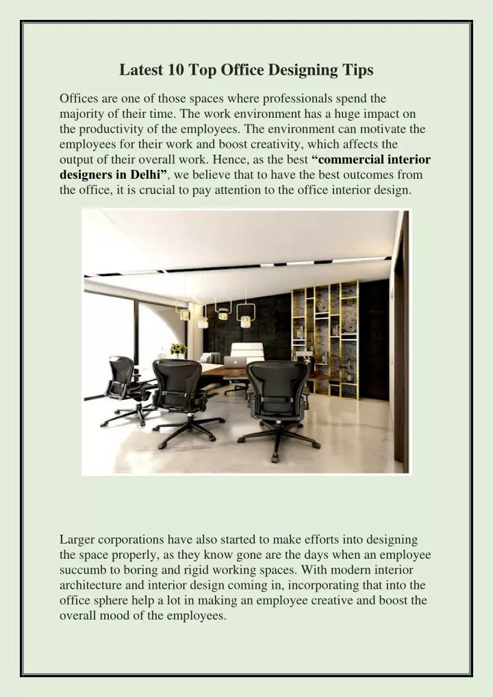 PPT - Latest 10 Top Office Designing Tips PowerPoint Presentation, free ...