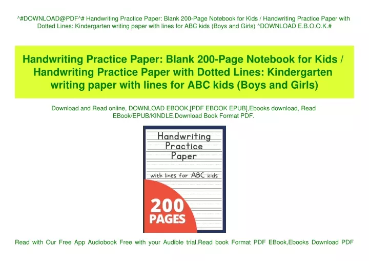 PPT - ^#DOWNLOAD@PDF^# Handwriting Practice Paper Blank 200-Page ...