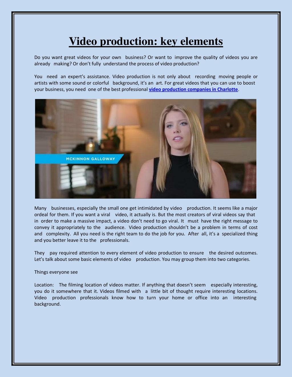 PPT - Video production key elements PowerPoint Presentation, free ...