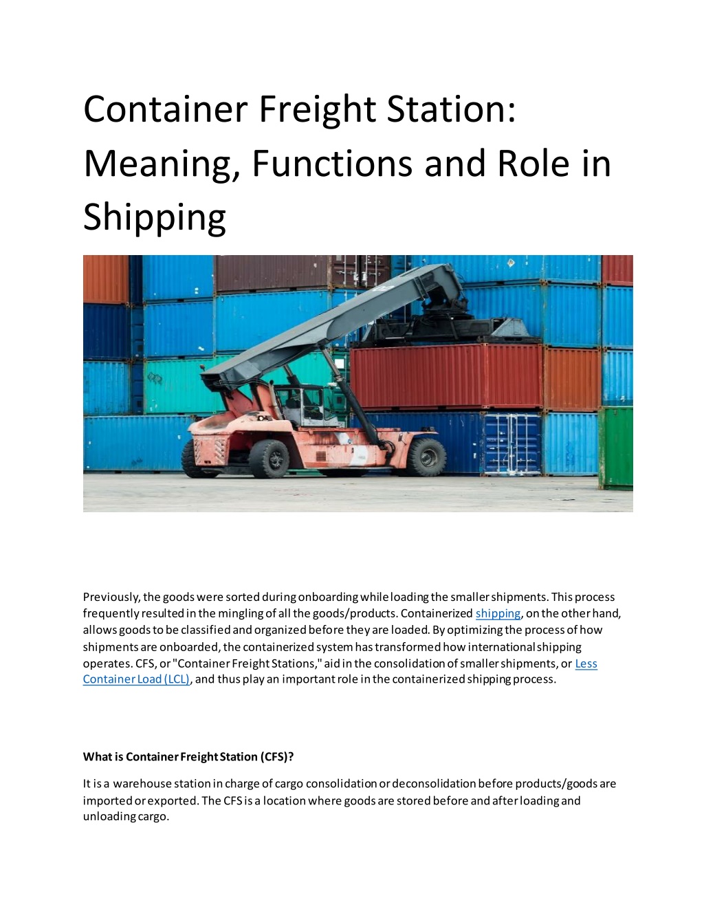 PPT - Container Freight Station PowerPoint Presentation, free download ...