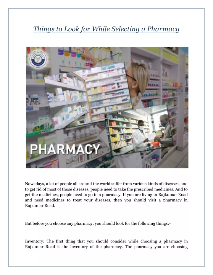 PPT - Things to Look for While Selecting a Pharmacy PowerPoint ...