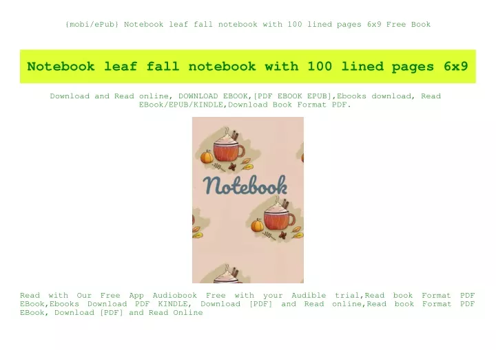 PPT - {mobiePub} Notebook leaf fall notebook with 100 lined pages 6x9 ...