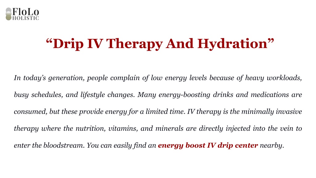 PPT - Drip IV Therapy And Hydration PowerPoint Presentation, free ...