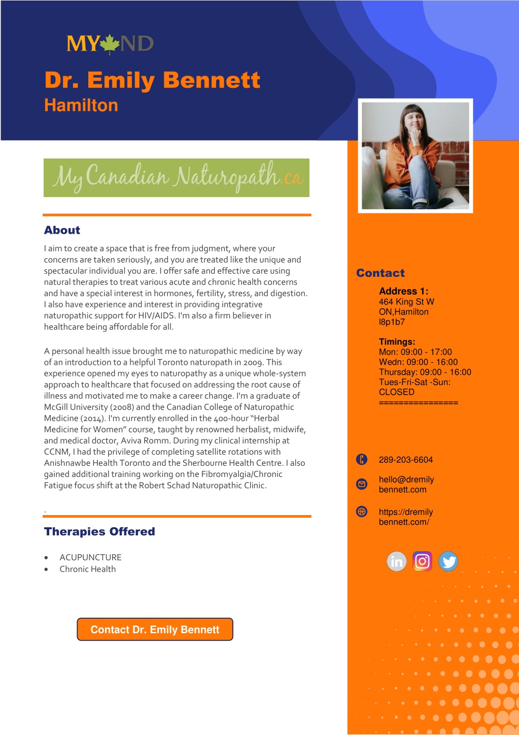 PPT - Emily Bennett Naturopathic Doctor Hamilton PowerPoint ...