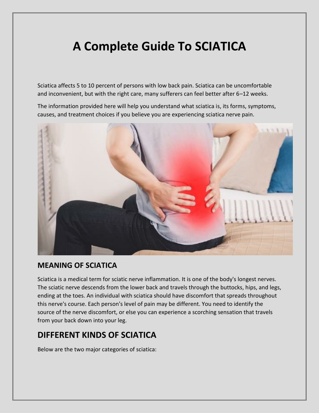 PPT - A Complete Guide To SCIATICA PowerPoint Presentation, free ...