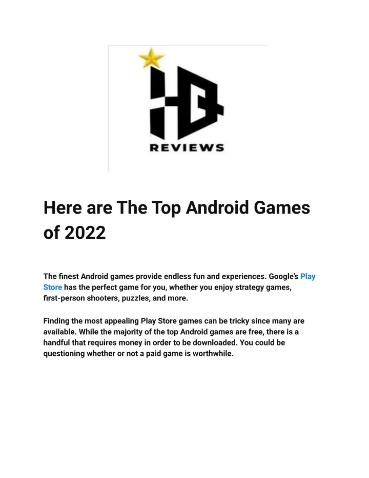 Ppt Here Are The Top Android Games Of 2022 Powerpoint Presentation Free Download Id11674533 8209