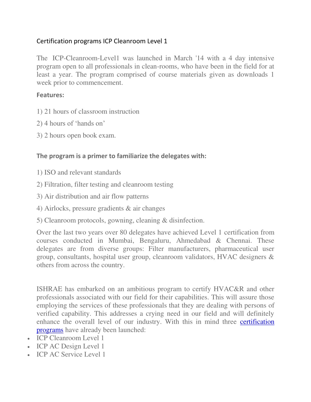 PPT - Certification programs ICP Cleanroom Level 1 PowerPoint Presentation - ID:11675729