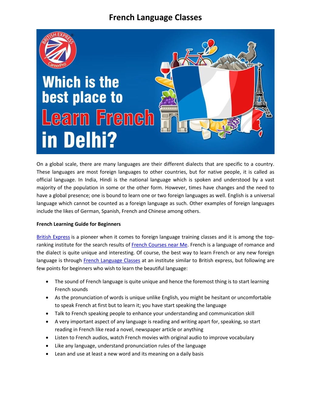 PPT - French Language Classes PowerPoint Presentation, free download ...