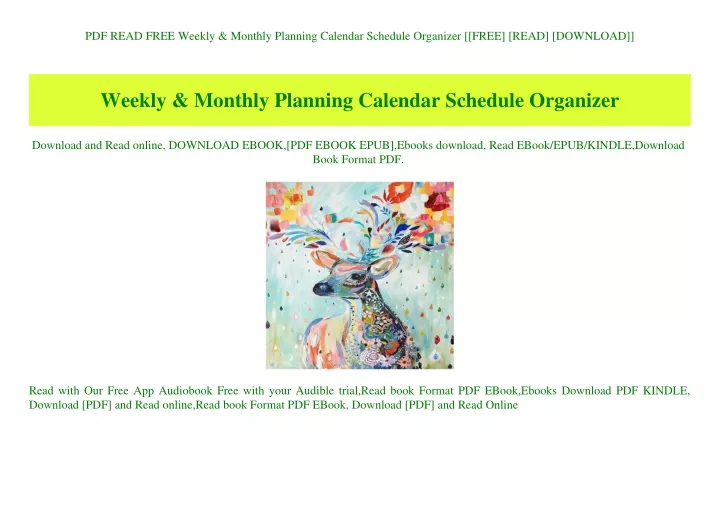 PPT - PDF READ FREE Weekly & Monthly Planning Calendar Schedule ... PPT - PDF READ FREE Weekly & Monthly Planning Calendar Schedule ...