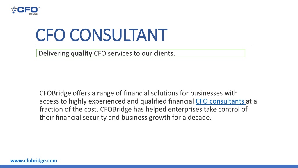 PPT - CFO Consultant PowerPoint Presentation, free download - ID:11678807